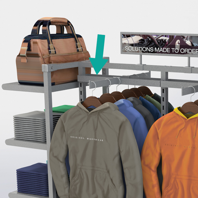 Modular Hangbar | Silver Modern Style Rack | Metal Display System ...