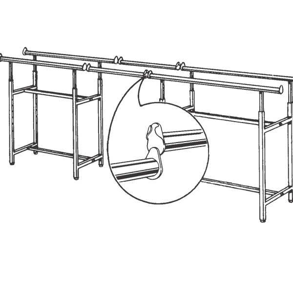 Double Bar Clothing Rack Connectors | Parallel Bar Rack Joiners ...
