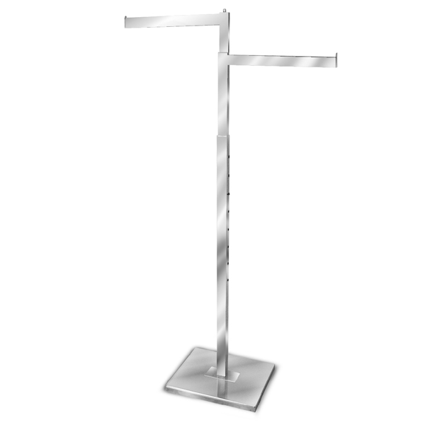 Chrome 2 Way Clothing Rack | Apparel Display Stand | Adjustable Chrome ...