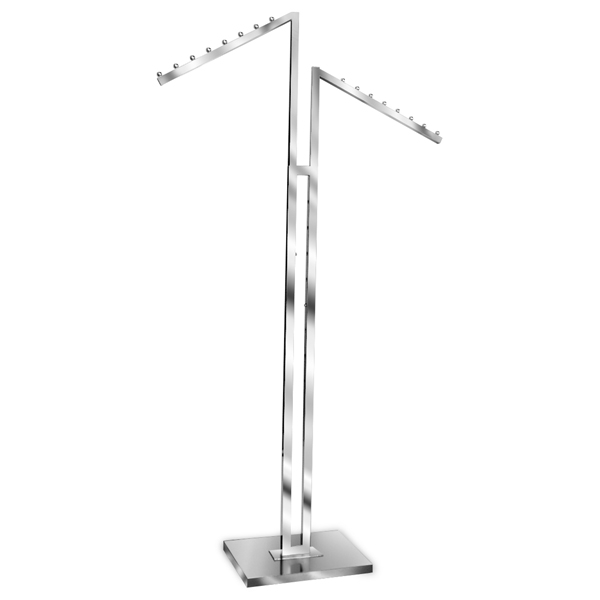 Value Line Slant Arm Rack | Chrome 2 Way Clothing Rack | Adjustable ...