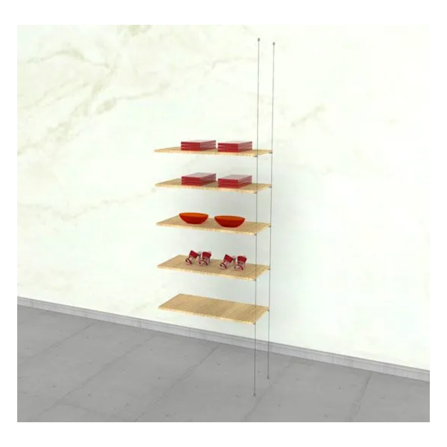 Ceiling & Floor Cable Wood Extension Shelving Kit | 5 Shelves ...