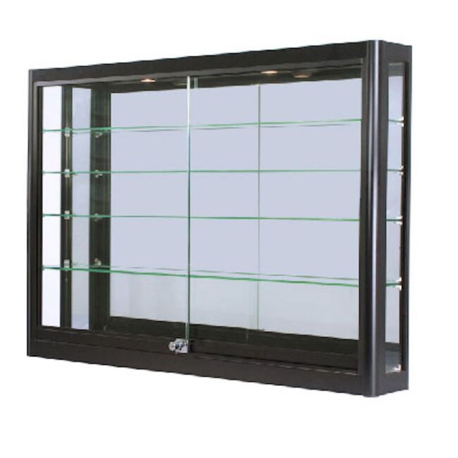 Glass showcase in wall store