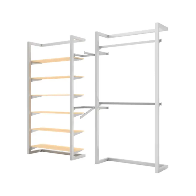 Double Alta Wall Unit with Shelving & Hanging Retail Display Kit 2